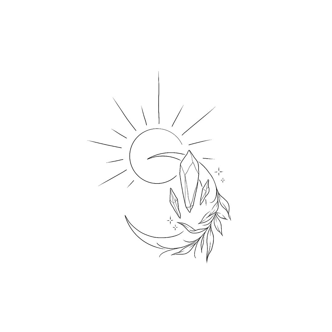 Flashes - Luas, Cristais e Ramos Delicados – Sara Bird Tattoo