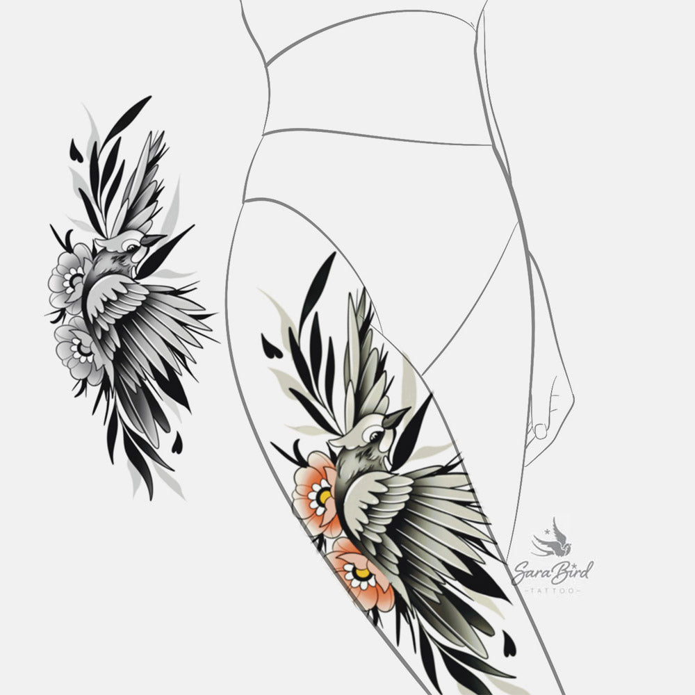 Sara - Abelha com ornamentos – Sara Bird Tattoo